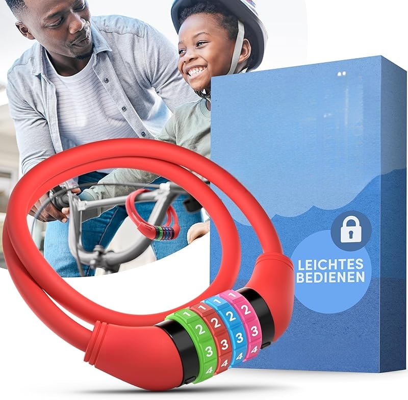 Bike Locks Cable for Kids - Colorful & Keyless - Secure Your Child's ...