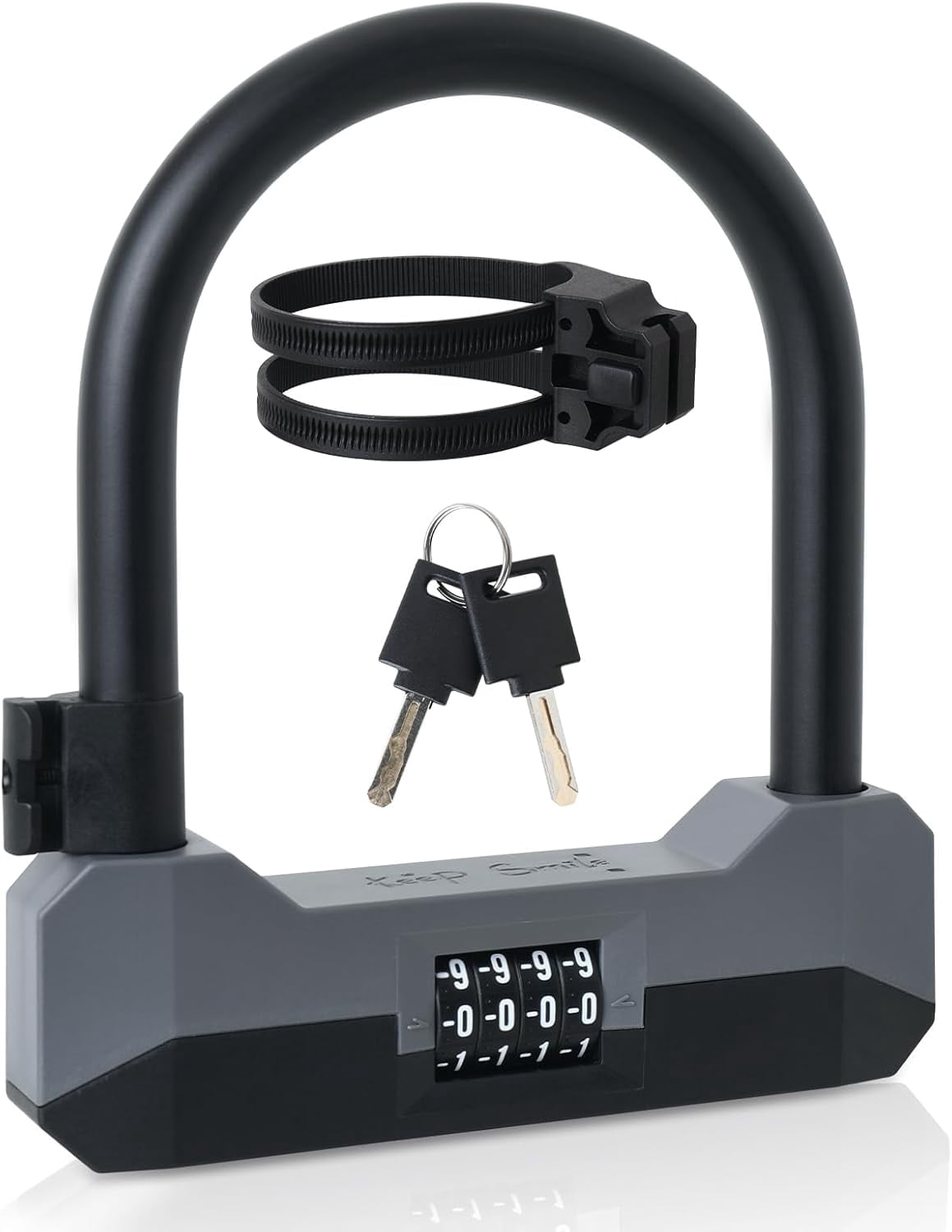 Bike Locks Heavy Duty Anti Theft,Combo Bike U Lock with 2 Keys,18mm ...
