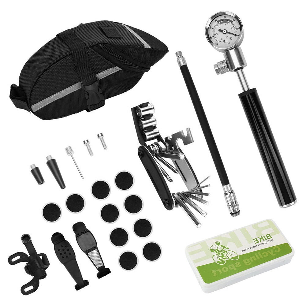 Bike MTB Repair Tools Kit Set Mountain Bike Cycle Puncture Tyre Pump ...