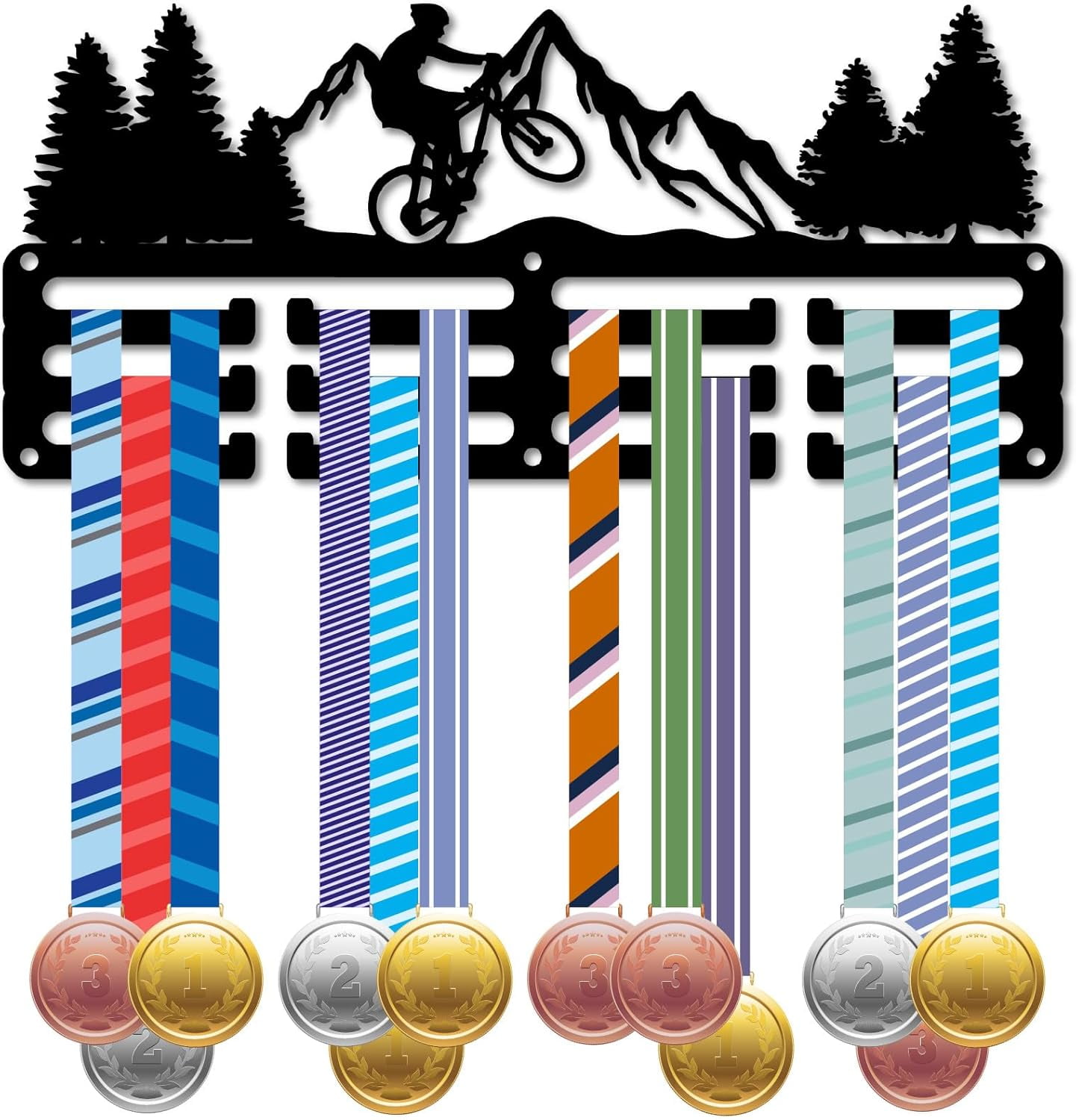 Bike Medal Holder Sport Medal Hanger Small Medal Rack Display Mountain Forest Wall Mounted Frame ...