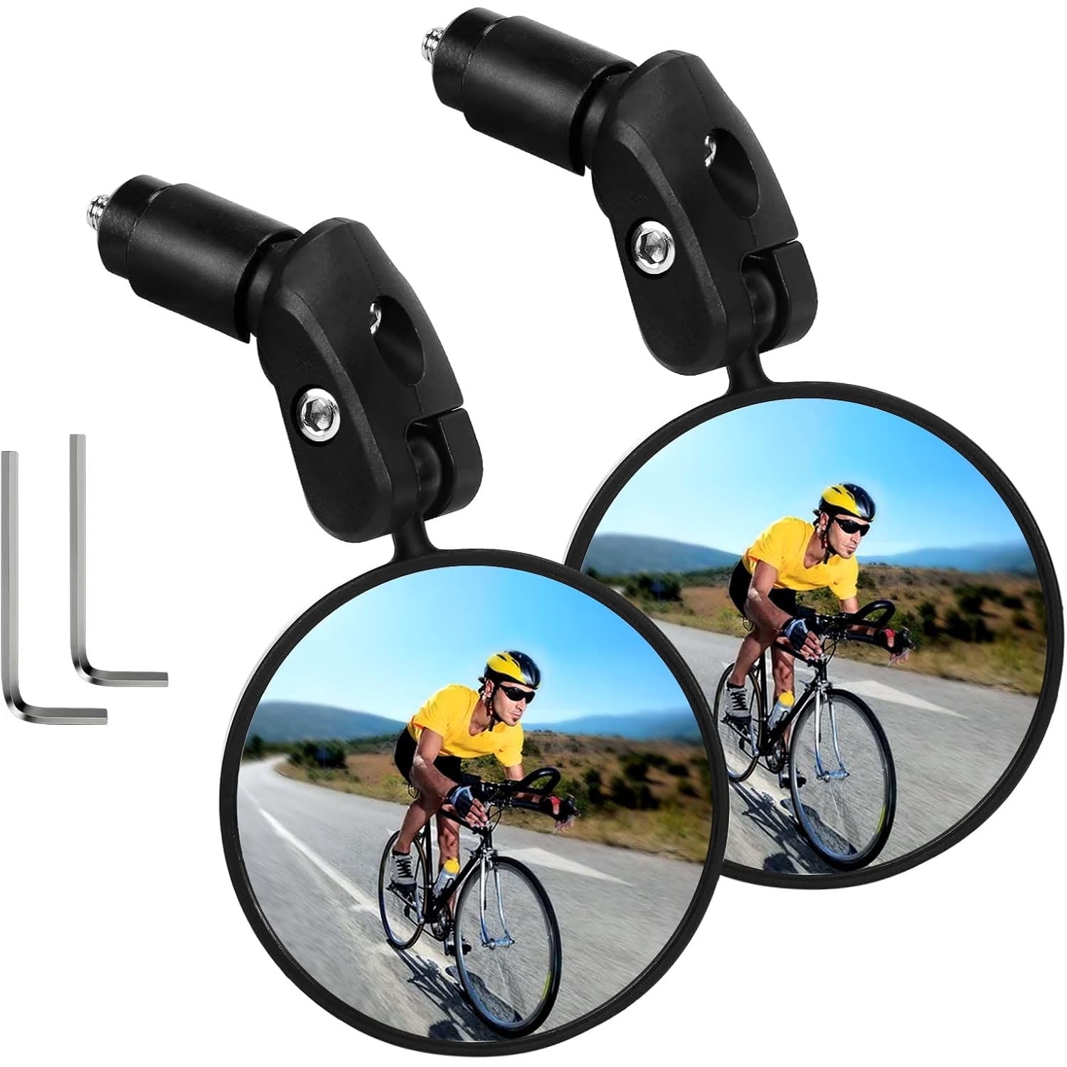 Peduu Bike Mirror 2Pcs 360° Rotatable HD Bicycle Handlebar Rearview ...