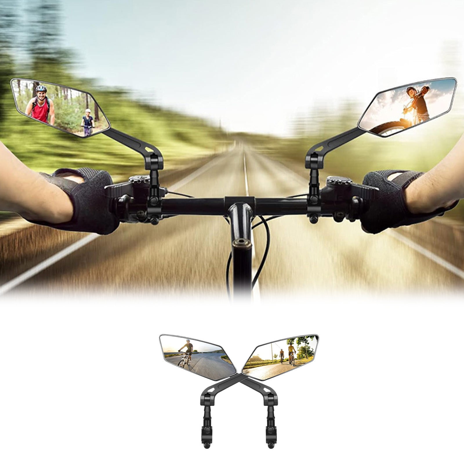 Bike Mirror,A pair Bicycle Mirrors for Handlebars with 360-Degree ...