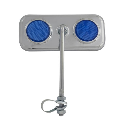 Bike Mirror Rectangle Chrome/Blue Reflectors - Walmart.com