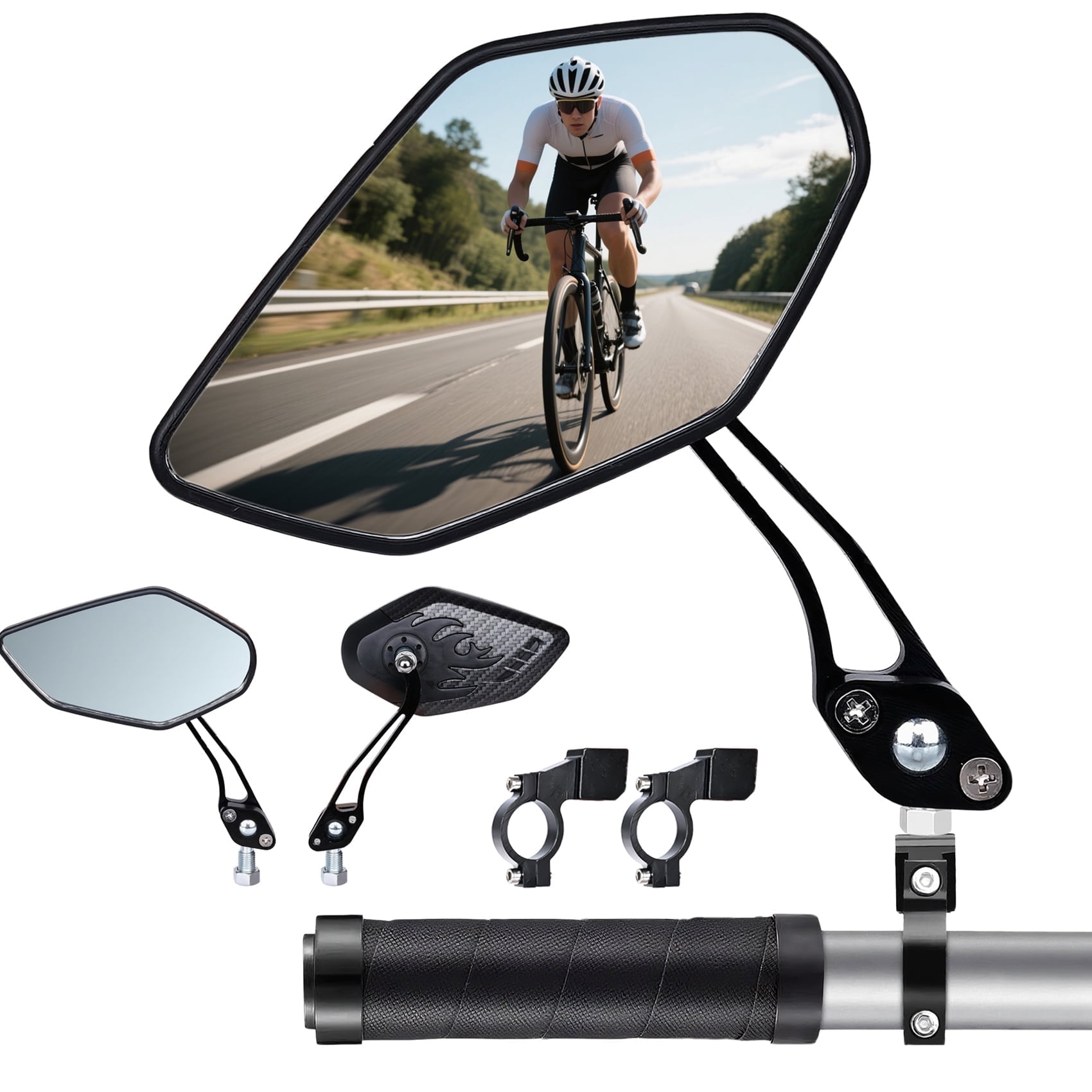 2 Pack Bike Mirror,HD 360° Adjustable Bicycle Rearview Mirror,Aluminum ...