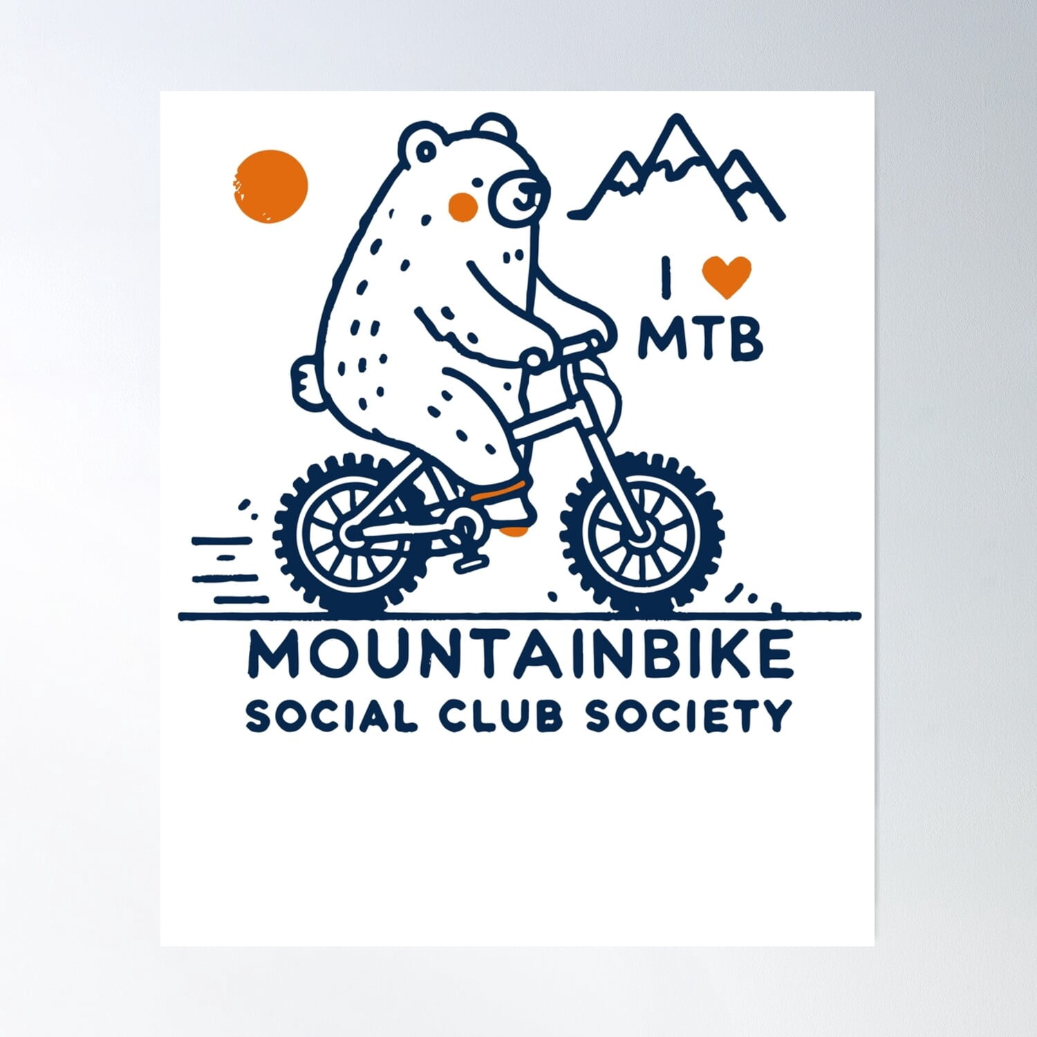Bike Mtb Mountain Bike Club Retro Poster Wall Art, Modern Wall Decor ...