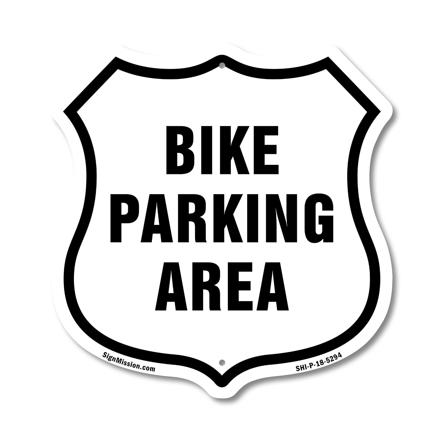 Bike Parking Area 18 inch X 18 inch Shield Shaped Commercial Grade ...