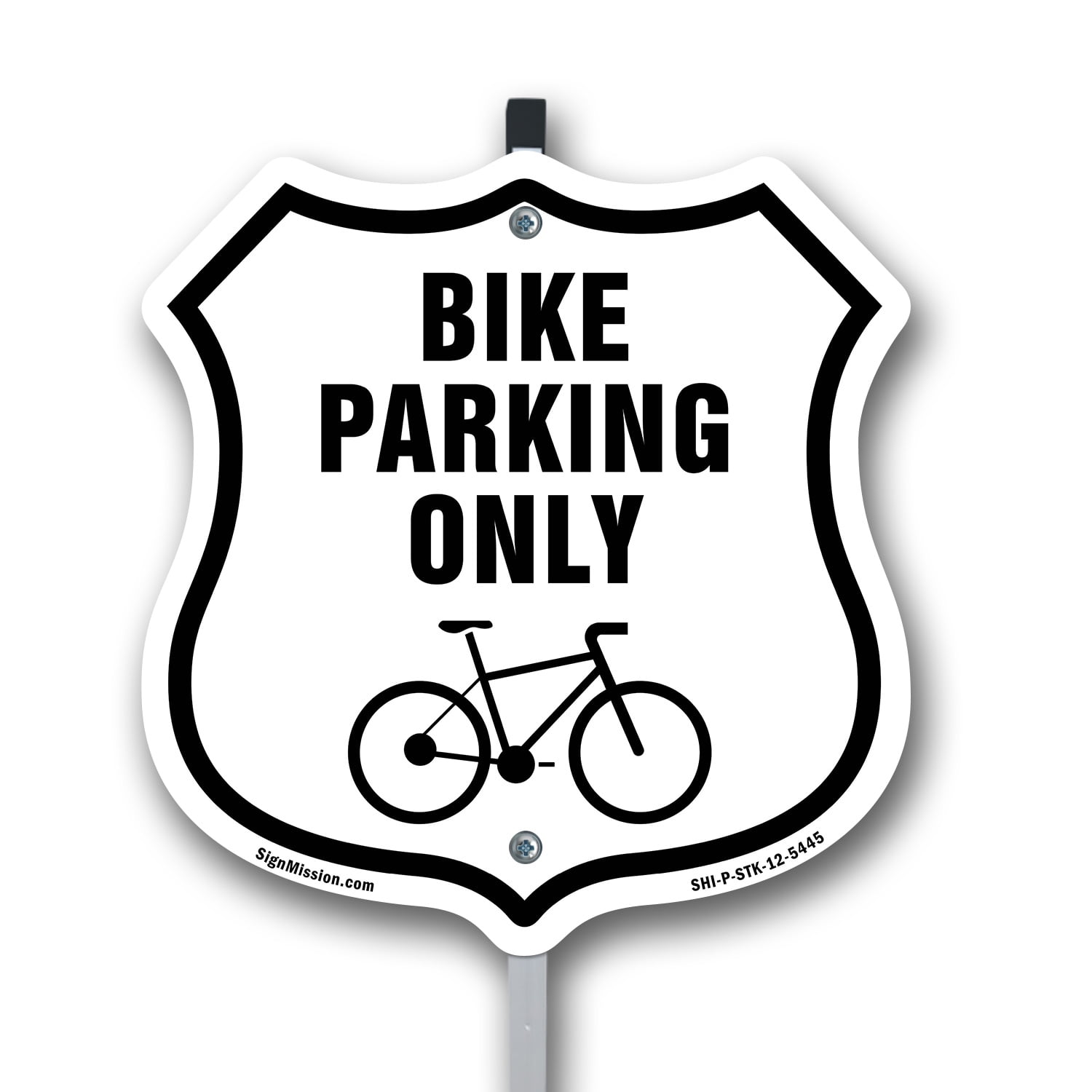 Bike Parking Only 12 inch X 12 inch Shield Shaped Commercial Grade ...