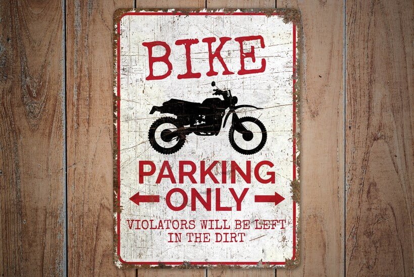 Bike Parking Only Bike Parking Decor Bike Parking Sign Motorcycle ...
