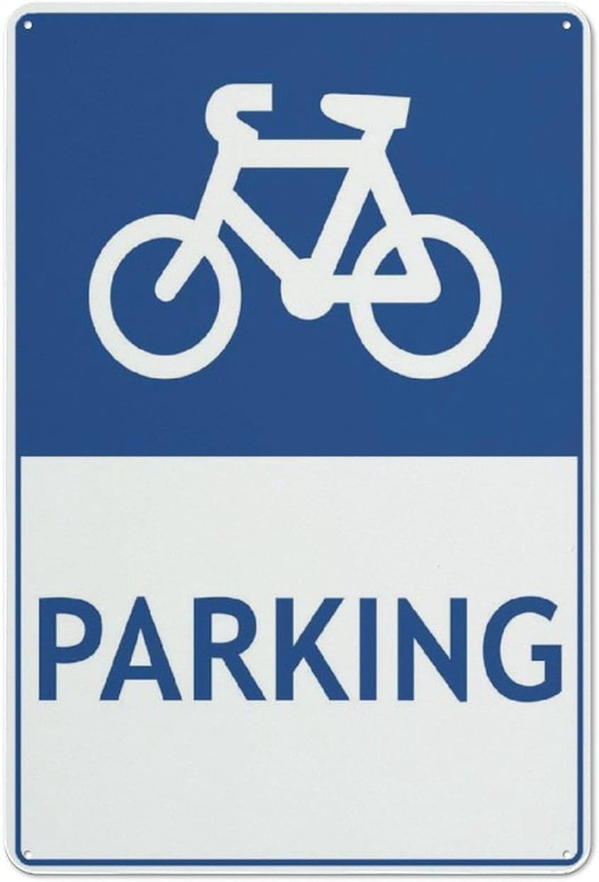 Bike Parking Symbol Sign Metal Aluminum Signs, Weather Resistant ...