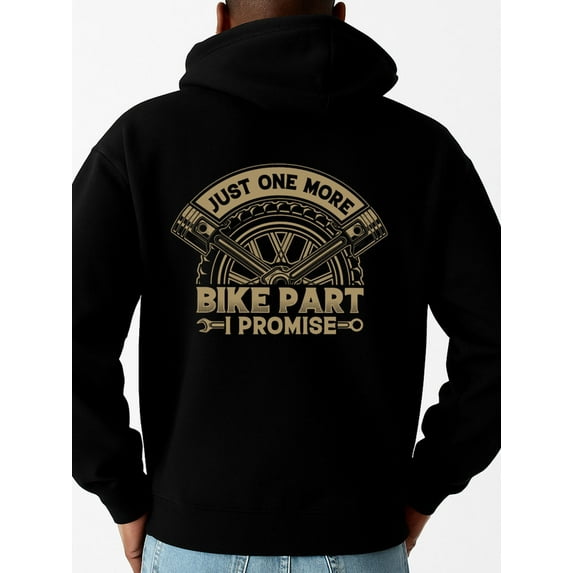 Bike Part Hoodie hoodies & sweatshirt skeleton mens long sleeve black Warm, suitable for casual ...