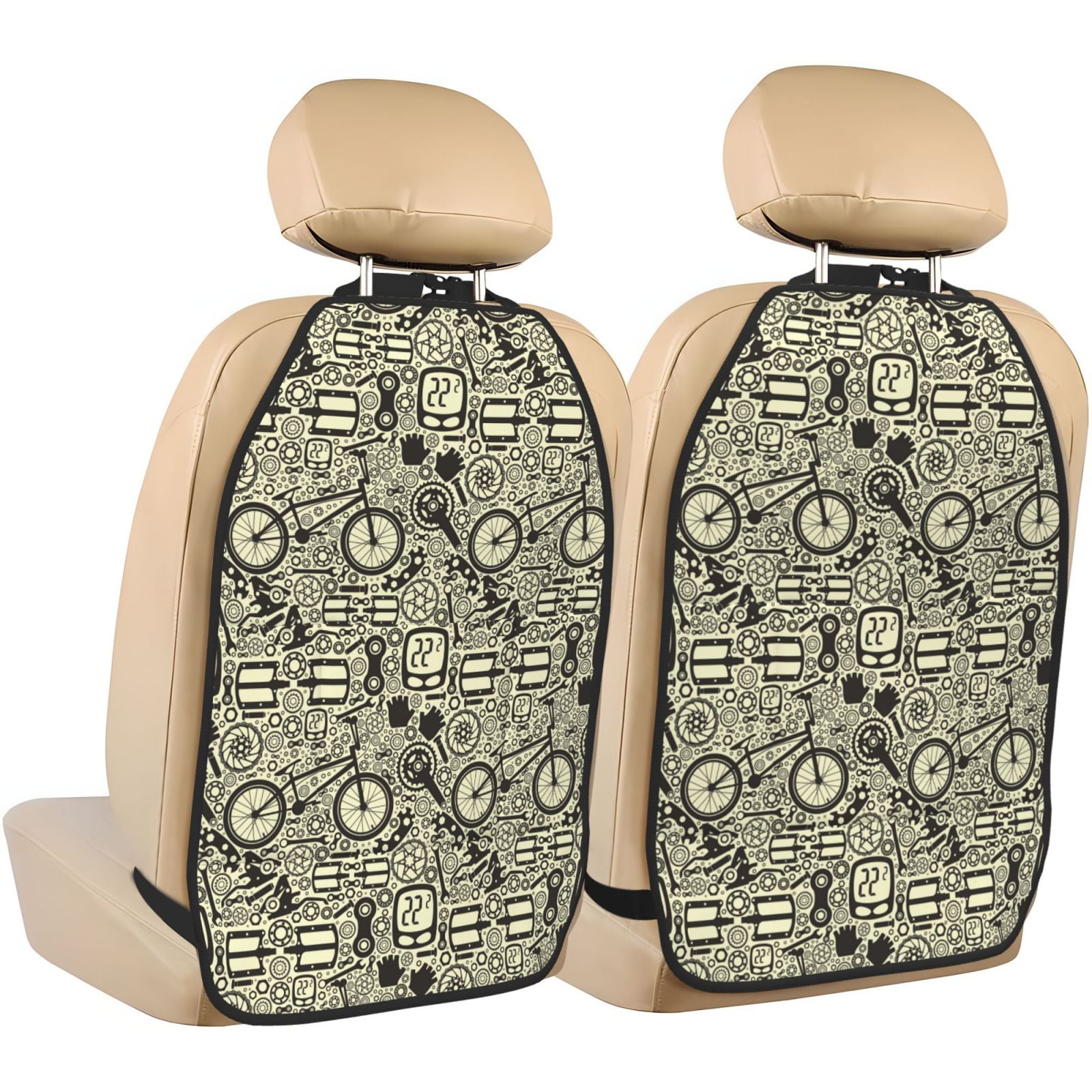 Bike Pattern Ethereal Mats Back Seat Protectors, Car Seat Protector ...