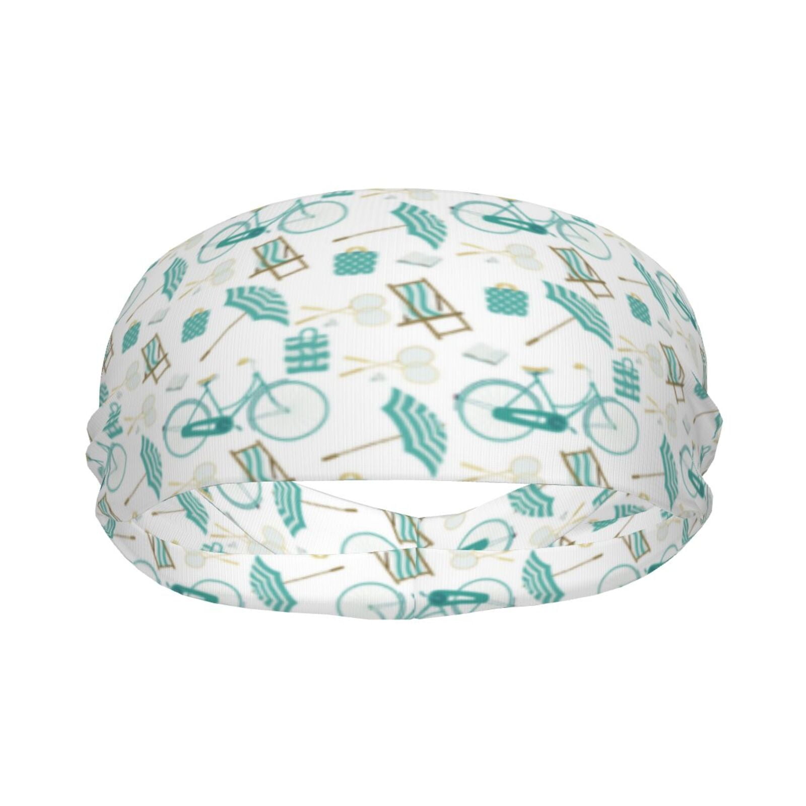 Bike Pattern Urban Headbands for Women/Men, Elastic Wide Soft Sweat Head Band Sports Hair Bands ...