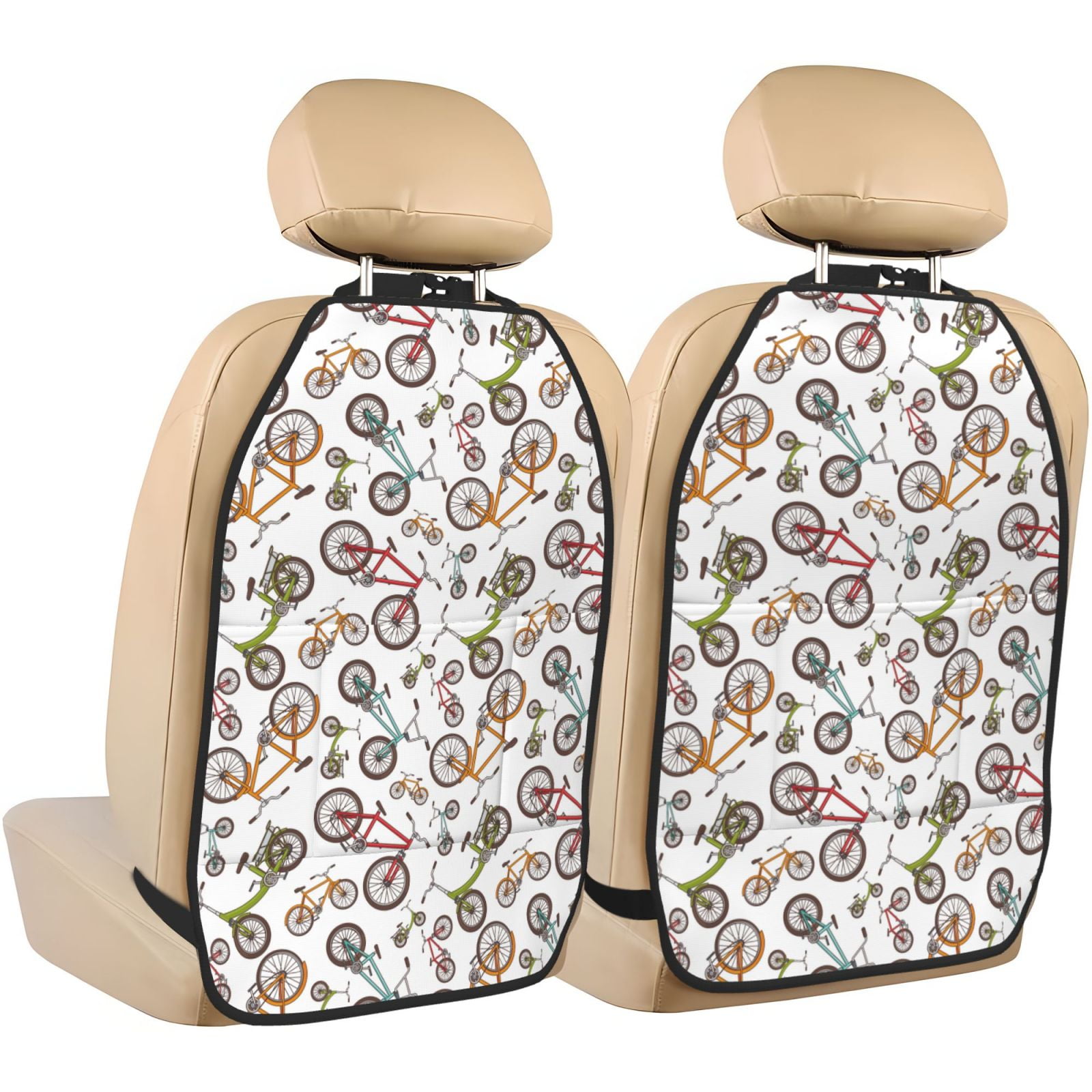 Bike Pattern Urbane Mats Back Seat Protectors, Car Seat Protector ...