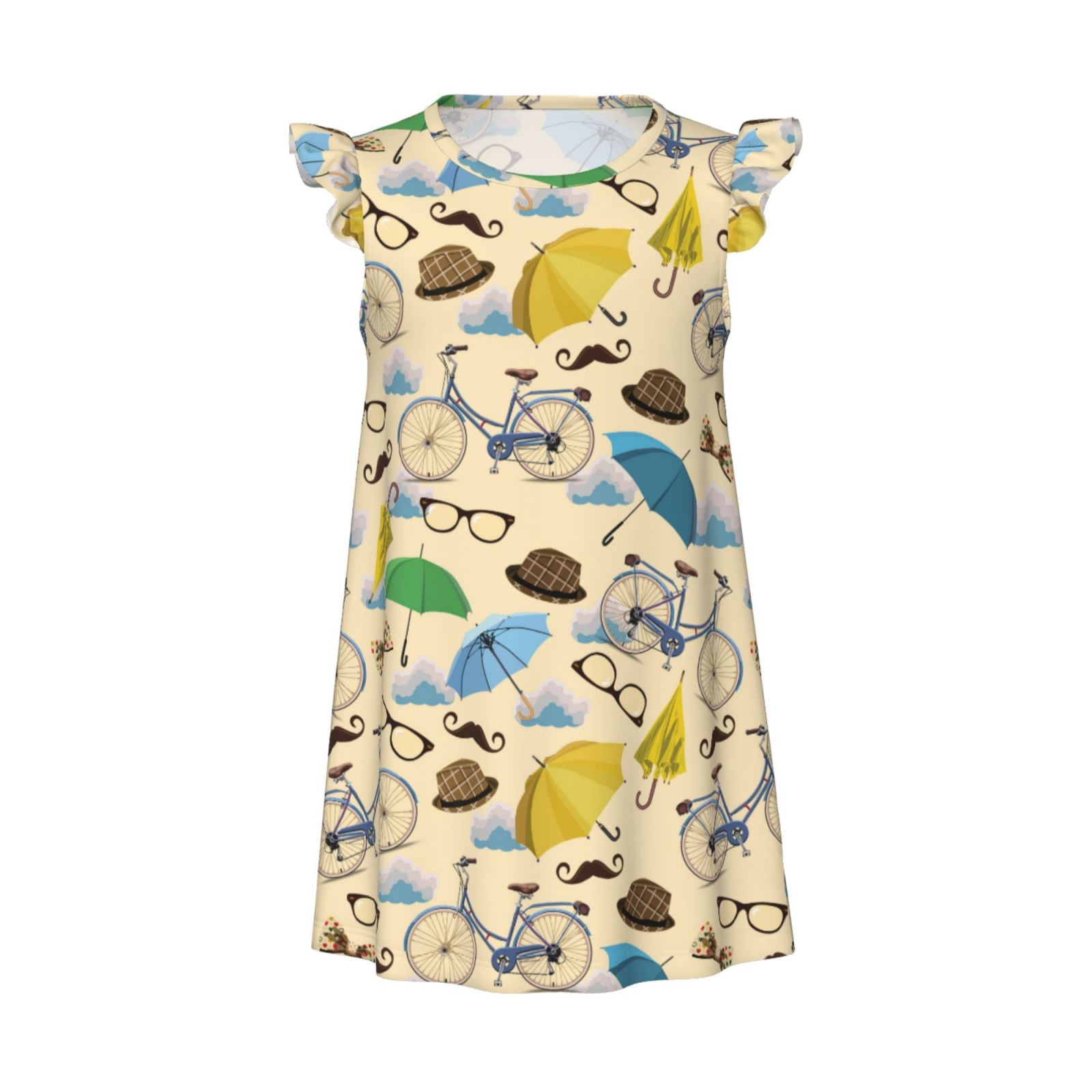 Bike Pattern umbrella Girls Nightgowns, Pajamas for Girls, Soft Flutter ...