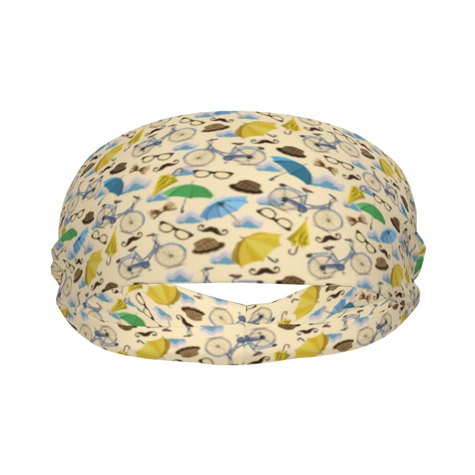 Bike Pattern umbrella Headbands for Women/Men, Elastic Wide Soft Sweat Head Band Sports Hair ...