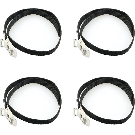 Bike Pedal Toe Straps 4PCS Black Bicycle Pedal Clips Strap - Walmart.com