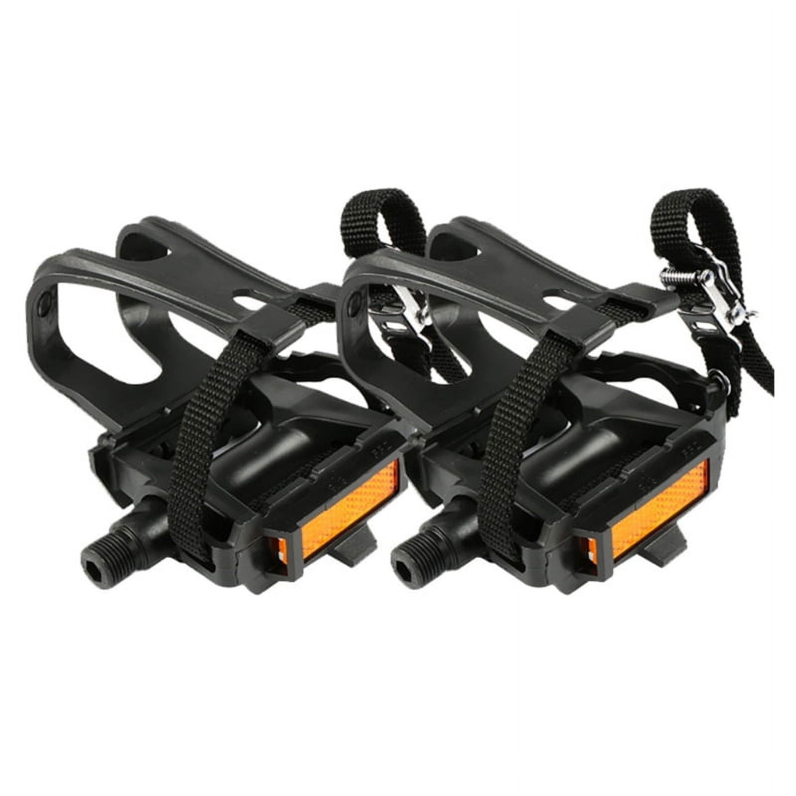 Bike Pedals with Toe Clip and Straps Bicycles Pedals for Indoor ...