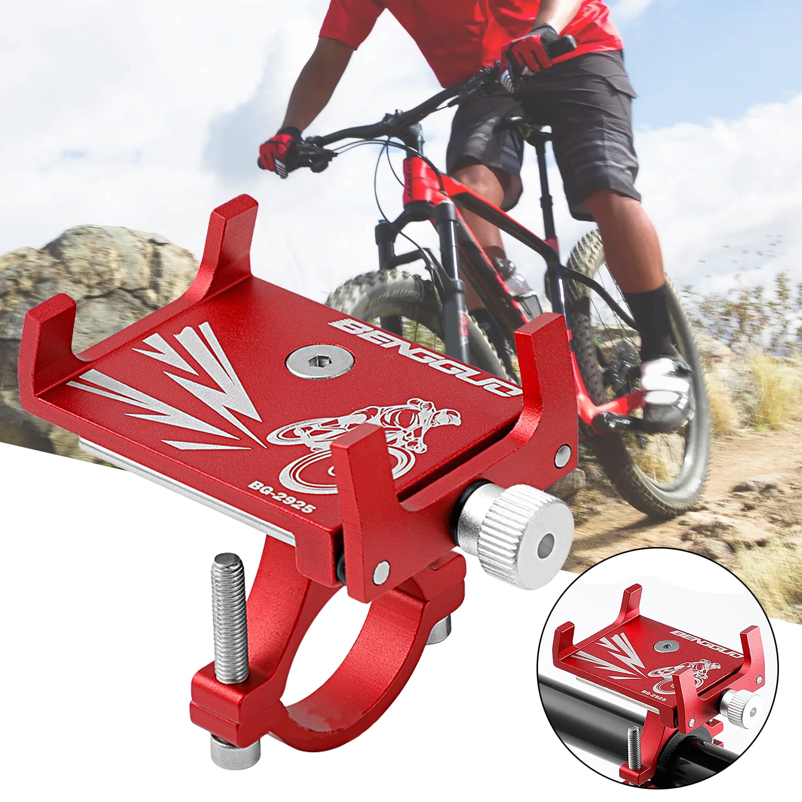Bike Phone Holder Four-claw Shockproof Fixed Phone Aluminum Alloy Anti Shake Bike Navigation ...