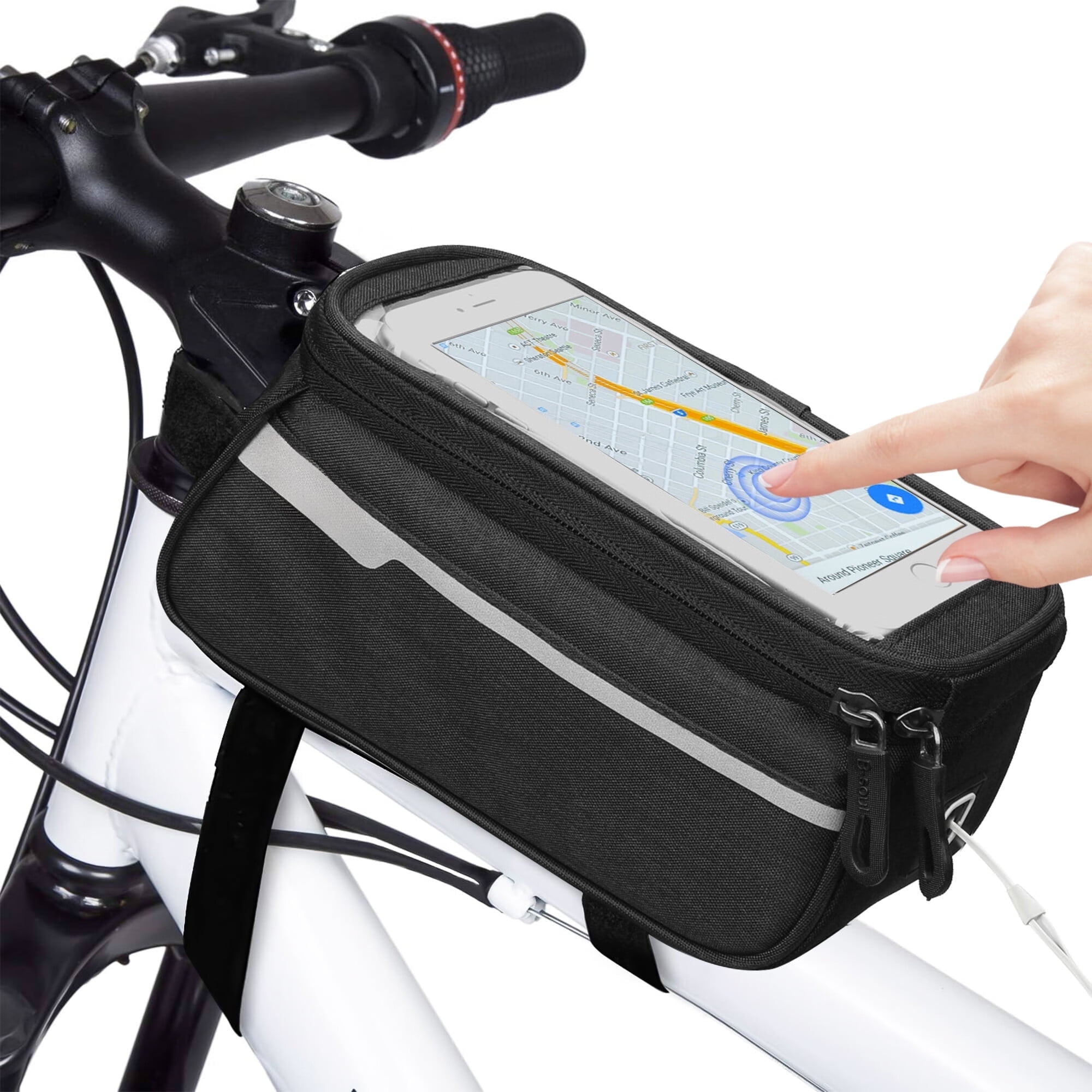 "Disen Bike Phone Holder Mount Bag, Waterproof Handlebar Pouch with ...