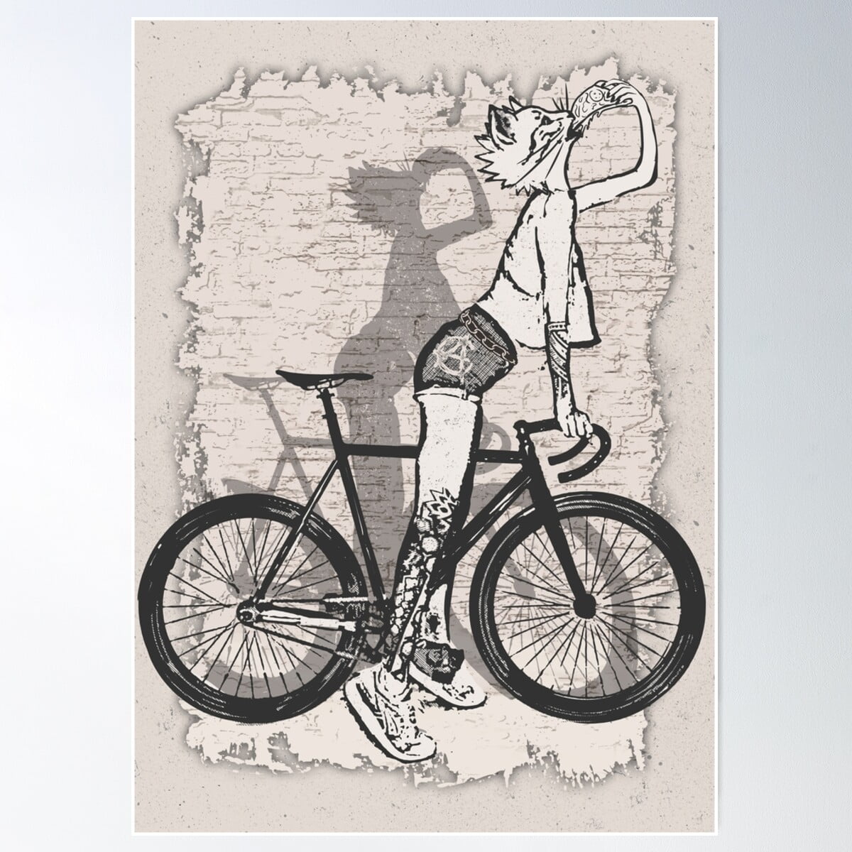 Bike Punk Girls Poster Wall Art Modern Wall Decor For Living Room ...