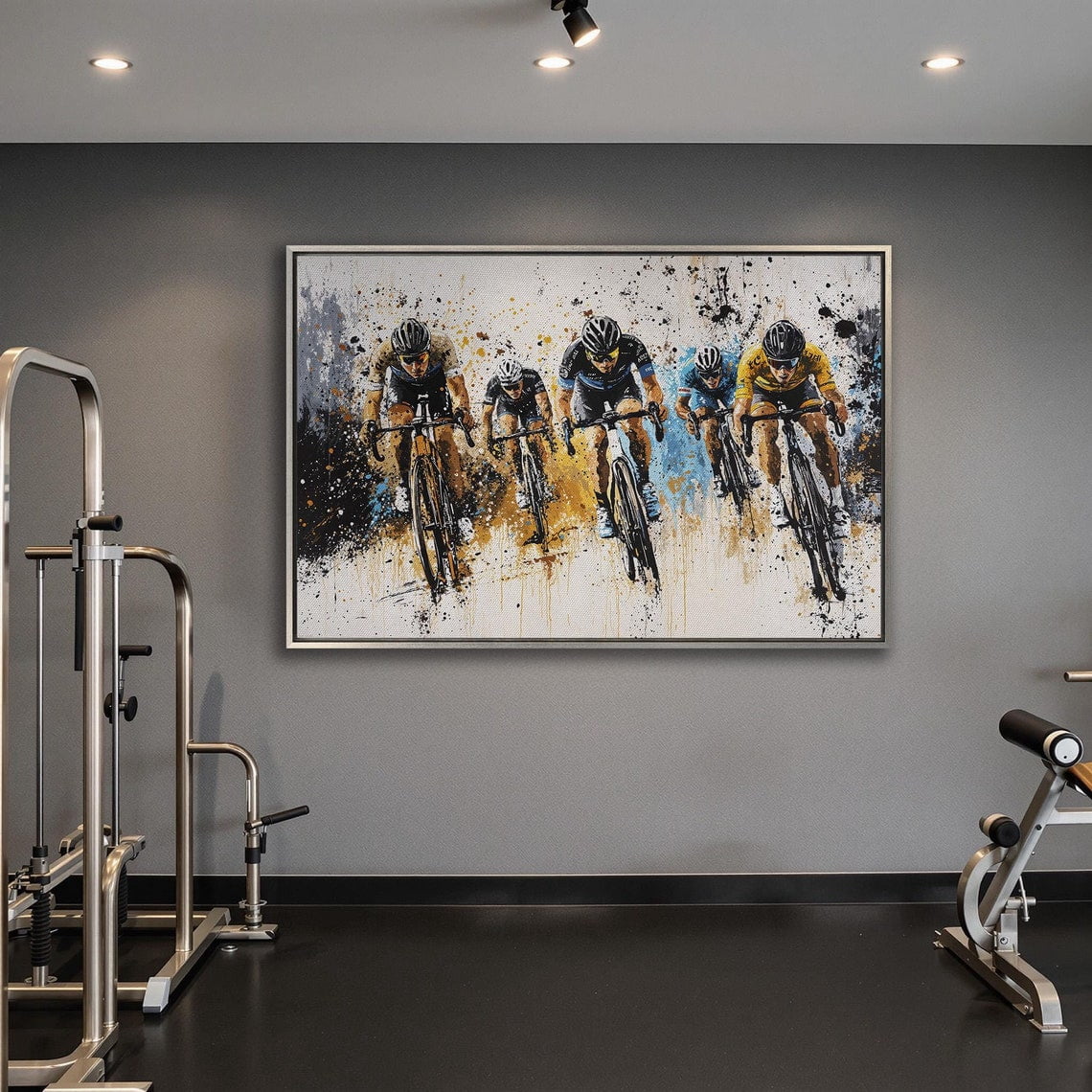Bike Race Art, Modern Cyclist Poster Home Decor UNFRAMED Poster, Wall ...