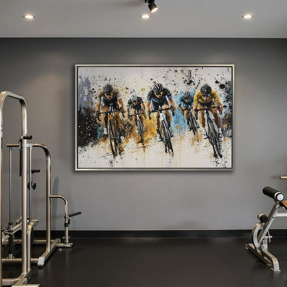 Bike Race Art Modern Cyclist Print Modern Wall Decor For Living Room Bedroom Poster Decor ...