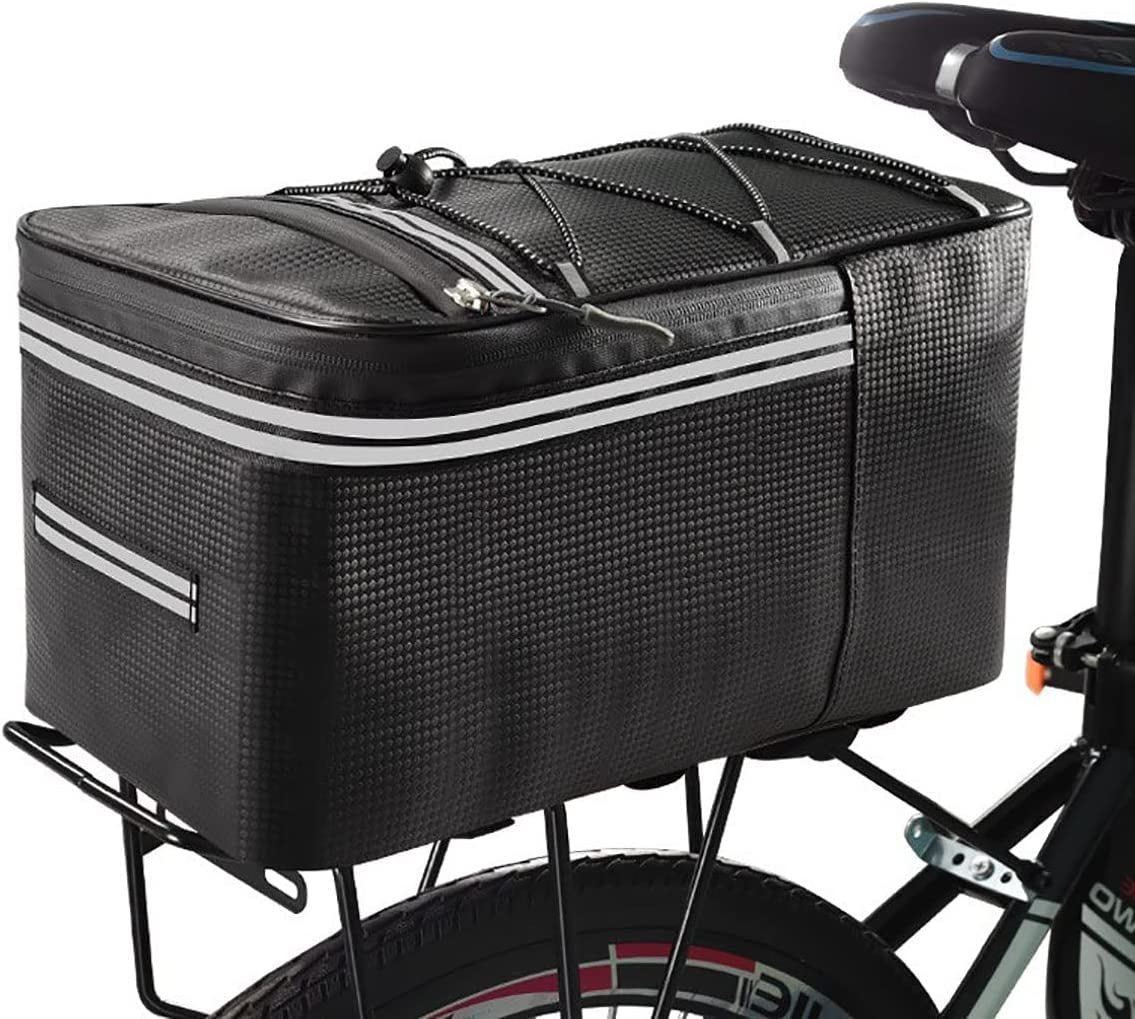 Bike Rack Bag, Waterproof Rear Rack Bag with Rain Cover for Commuting ...