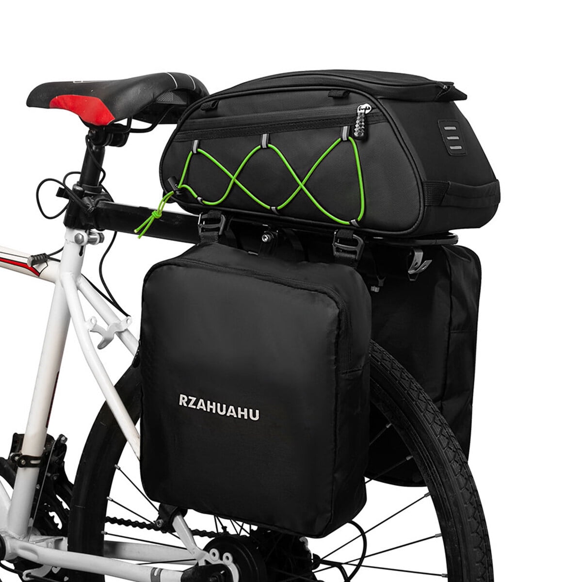 Sueriy Bike Rack Bag with 2 Removable Bike Panniers, 10L Waterproof ...