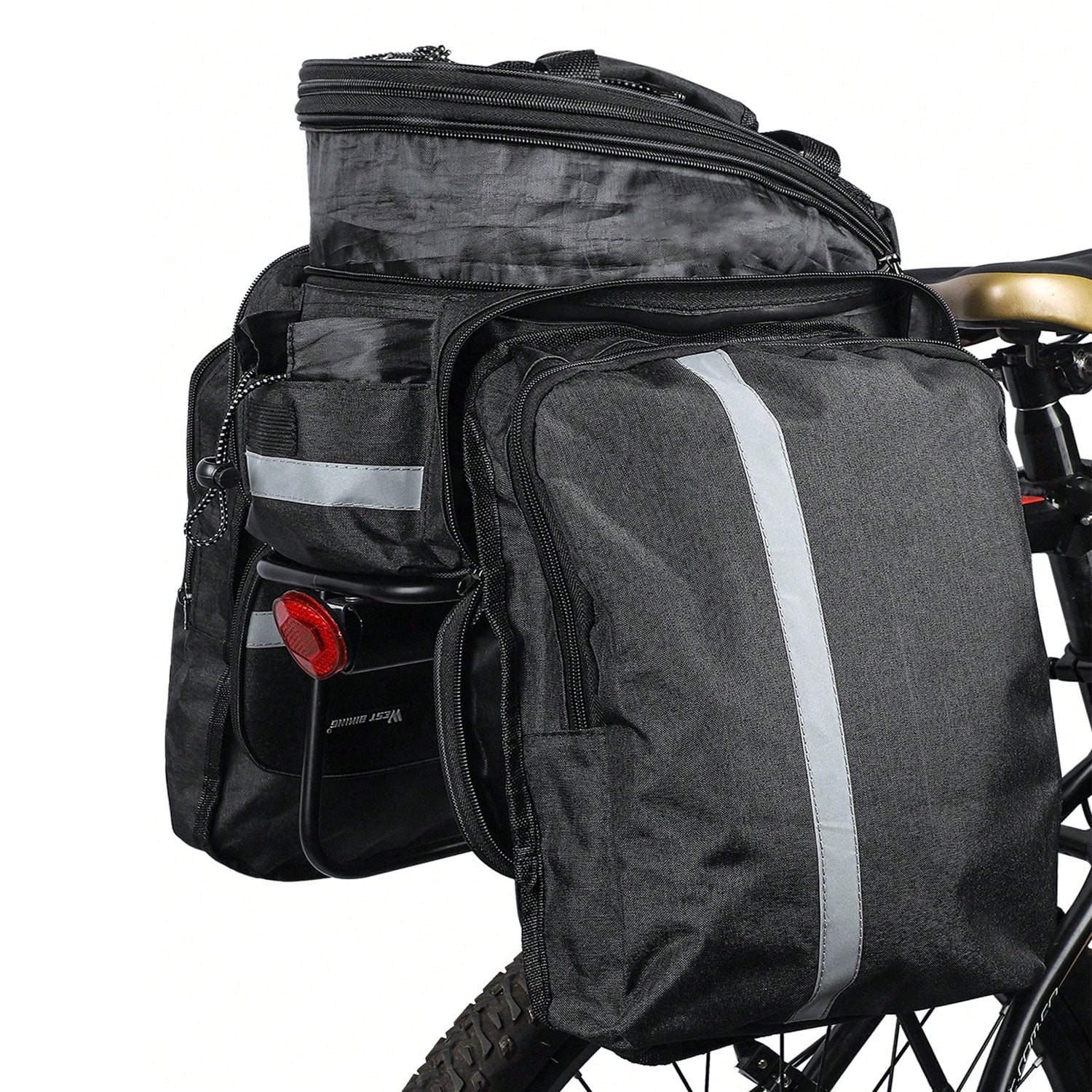 Bike Rear Bag 25L Waterproof Bicycle Pannier Bag Saddle Bag Bicycle ...