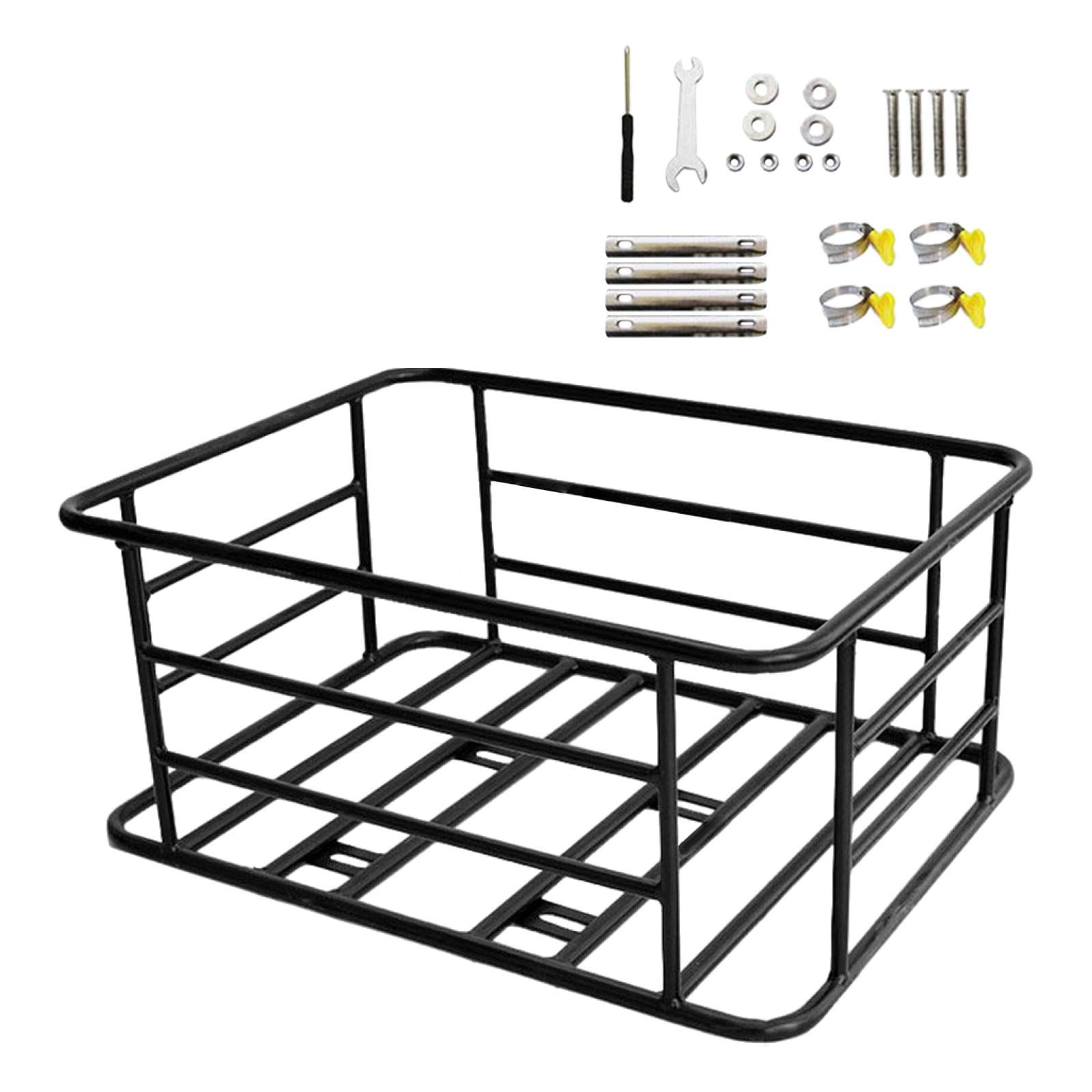 Bike Rear Basket, Bike Pannier Bike Rear Rack Detachable Iron Luggage ...