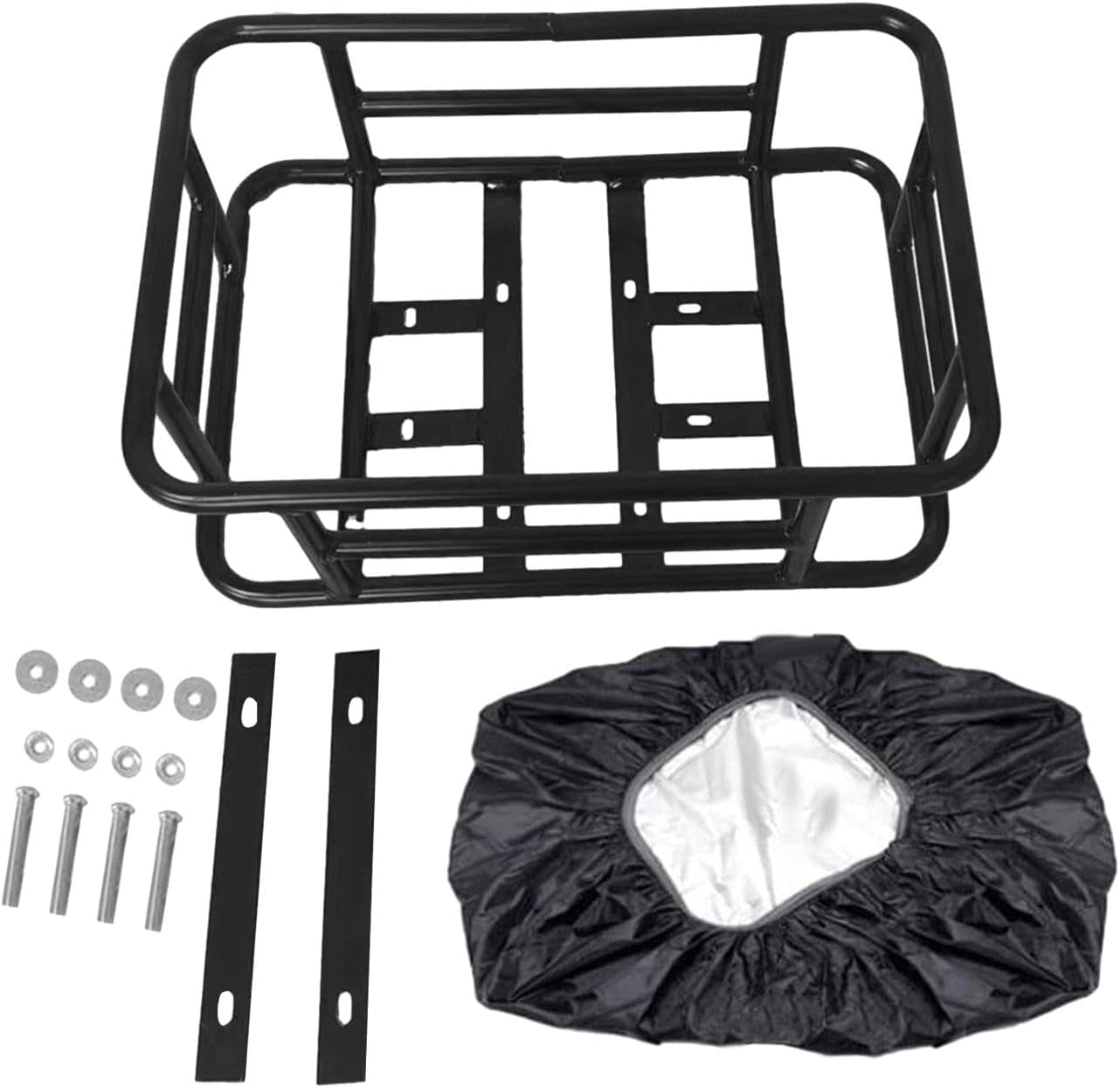 Bike Rear Basket Portable, Metal Luggage Package Rack Bike Cargo Rack ...