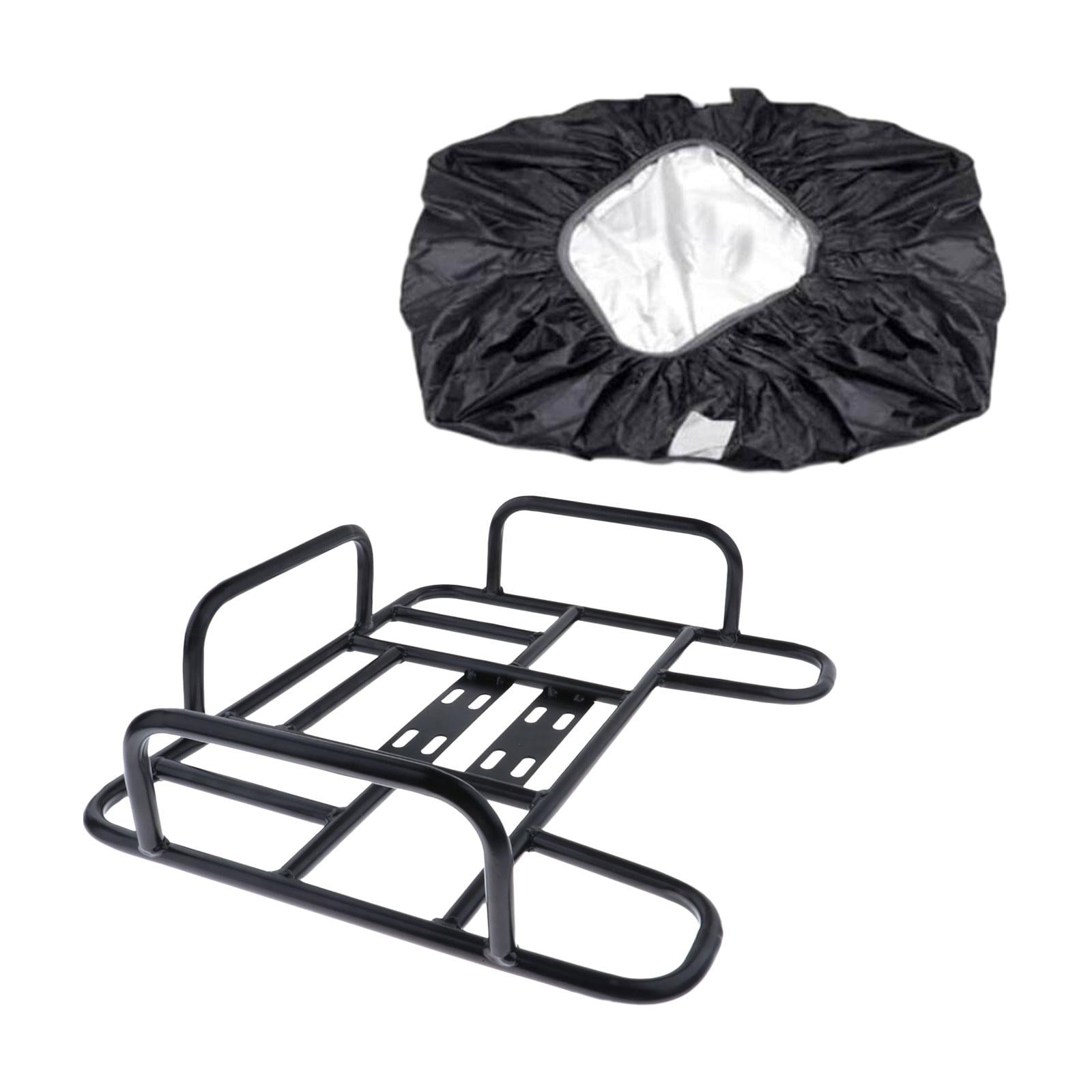 Bike Rear Basket with Rain Cover, Metal Luggage Package Rack, Rear ...