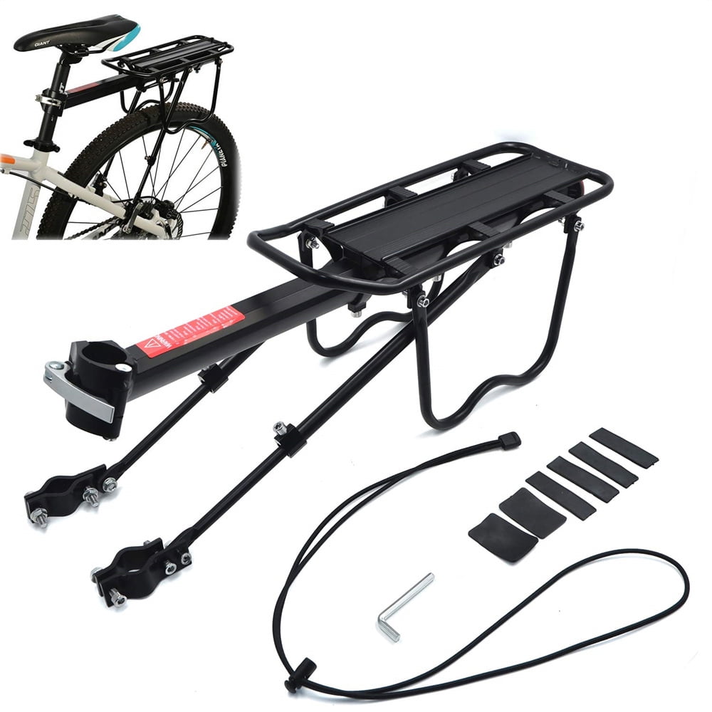Bike Rear Carrier Rack, Adjustable 110lbs Bicycle Cycling Cargo Carrier ...