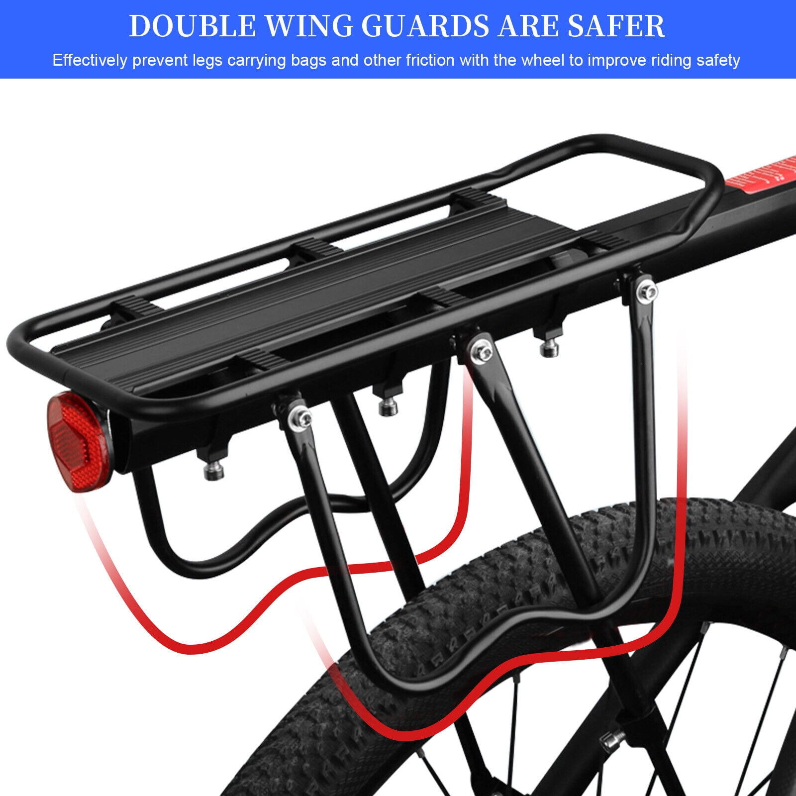 Bike Rear Carrier Rack Mountain Bike Alloy Rear Cargo Rack With Pannier ...