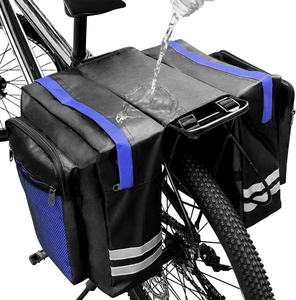 Bike Rear Rack Double Pannier Bag, 30L Waterproof Bicycle Trunk BagBike ...