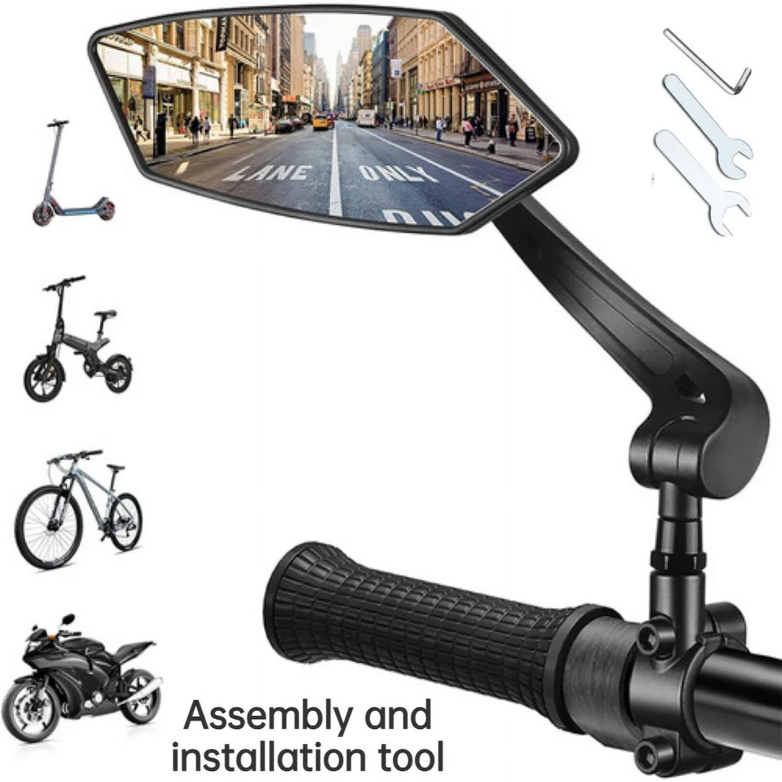 Bike Rear View Mirror Reflector Adjustable Rotatable Handlebar Mirror ...