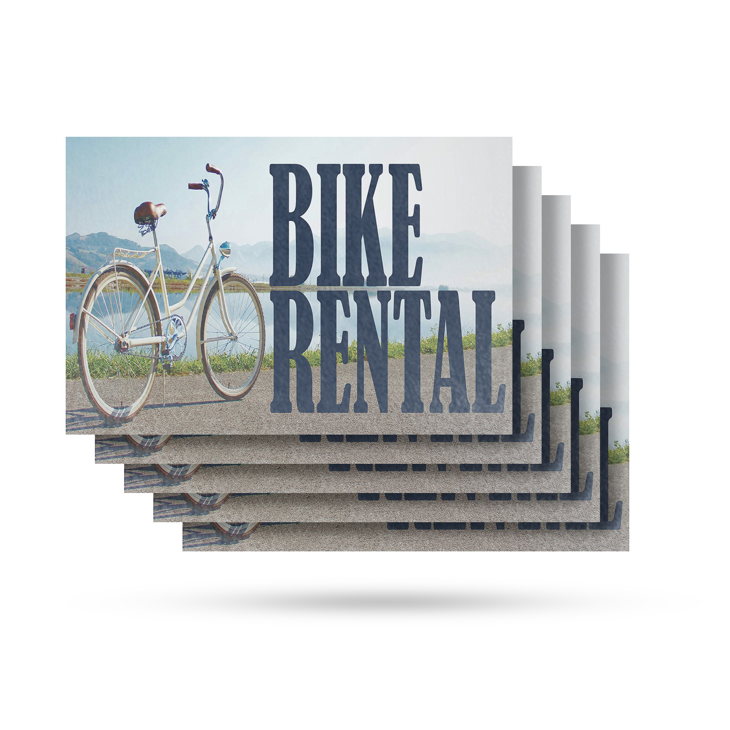Bike Rental Vinyl Decal 5 Pack of 24 Inch x 36 Inch Weatherproof Heavy ...