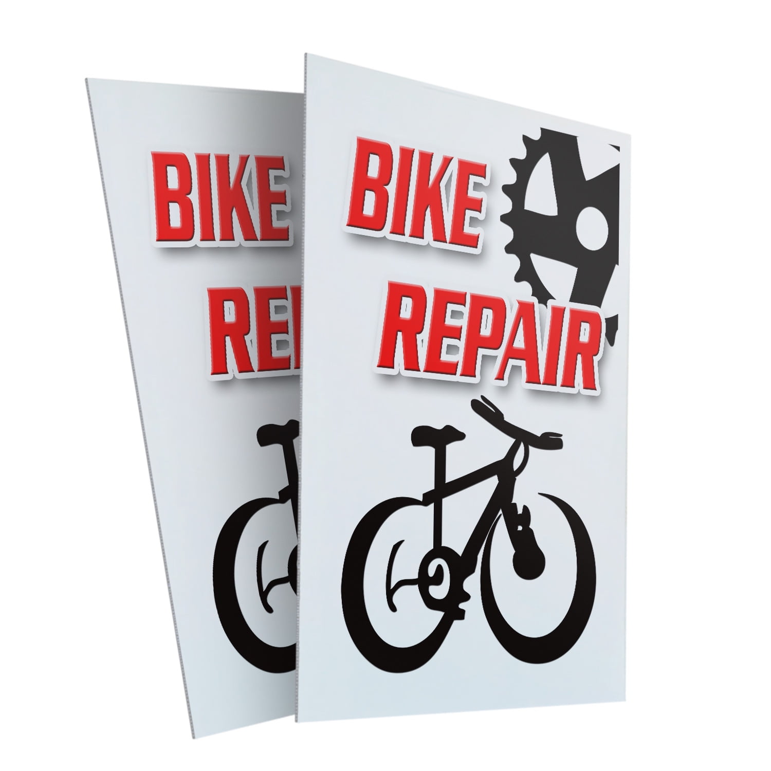 Bike Repair (2-PACK) 24" x 36" Plastic Signs | Sign Insert 4mm ...