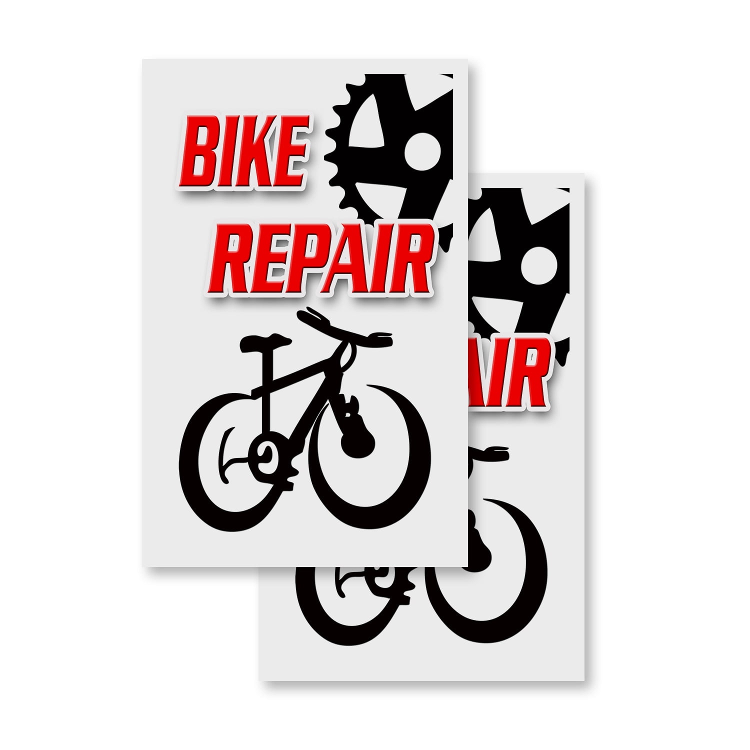 Bike Repair (2-PACK) 24" x 36" Vinyl Decals | Sign Insert Peel & Stick ...