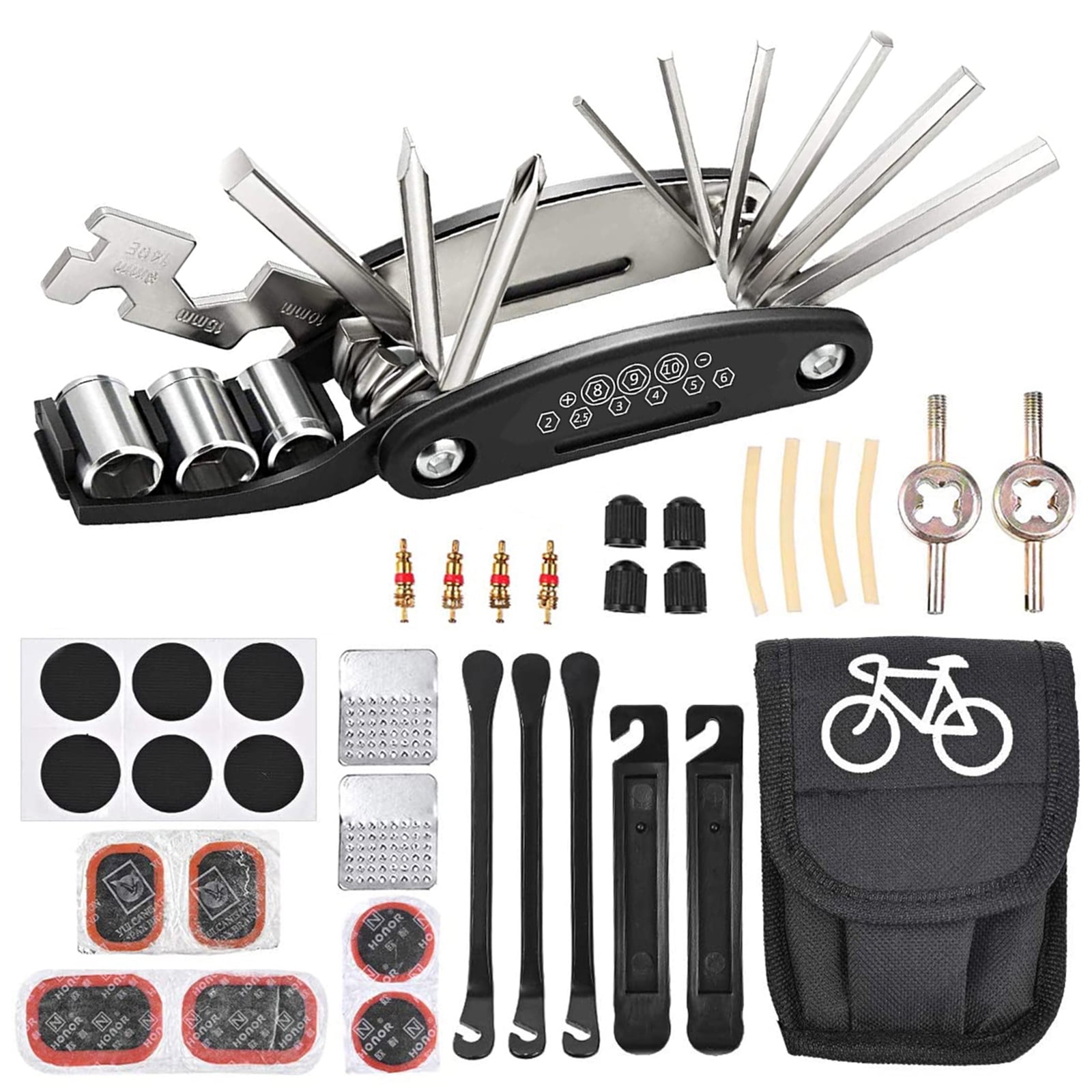MONOBIN Bicycle Tool Kit with Chain Hook Wrench (35 Pieces) - Walmart.com