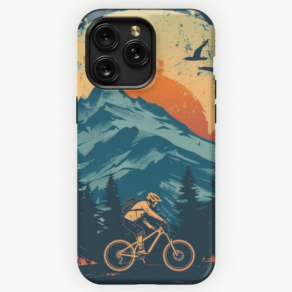 Bike Rider In Mountains Scenic Cycling Adventure iPhone Case 17 to 11 ...