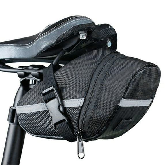 Bike Saddle Bag Zipper Large Capacity Canvas Bike Rear Seatpost Pannier ...