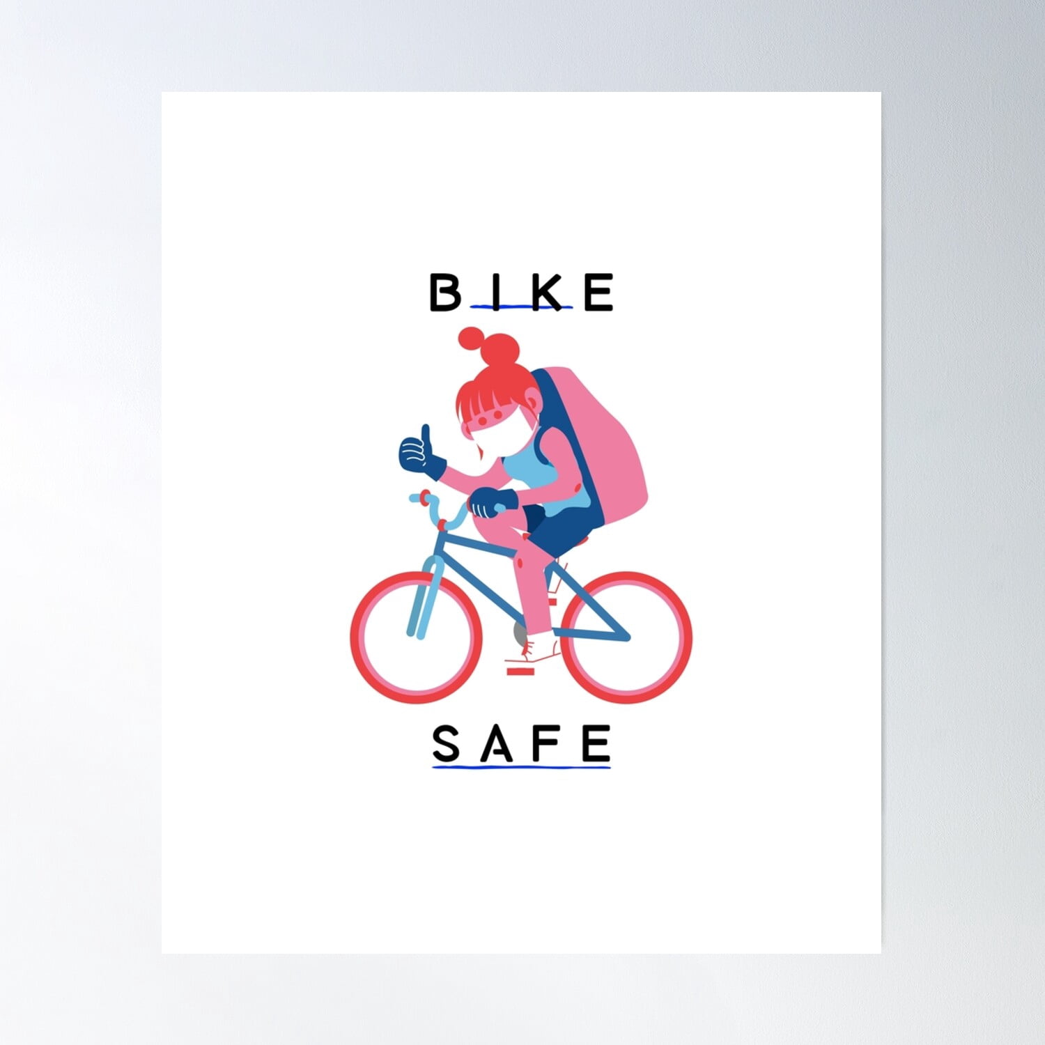 Bike Safe Masked Biker With Mask Biking Poster Wall Art, Modern Wall ...