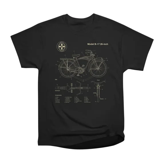 Bike Schematic T-Shirt Tee Gift For Him Merch For Her Apparel For ...