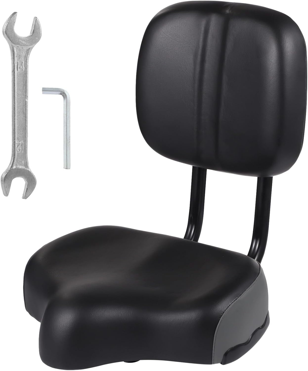 Bike Seat with Backrest,Extra Wide Bicycle Seat with Back Support,Extra-Large Bicycle Seat with ...