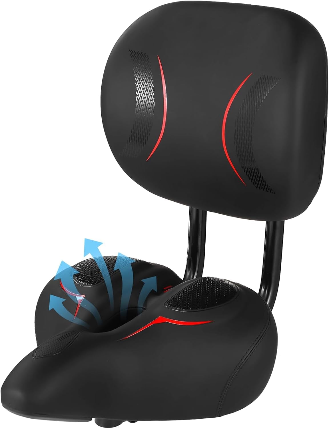 Bike Seat with Backrest - Oversized Bicycle Saddle with Back Support ...