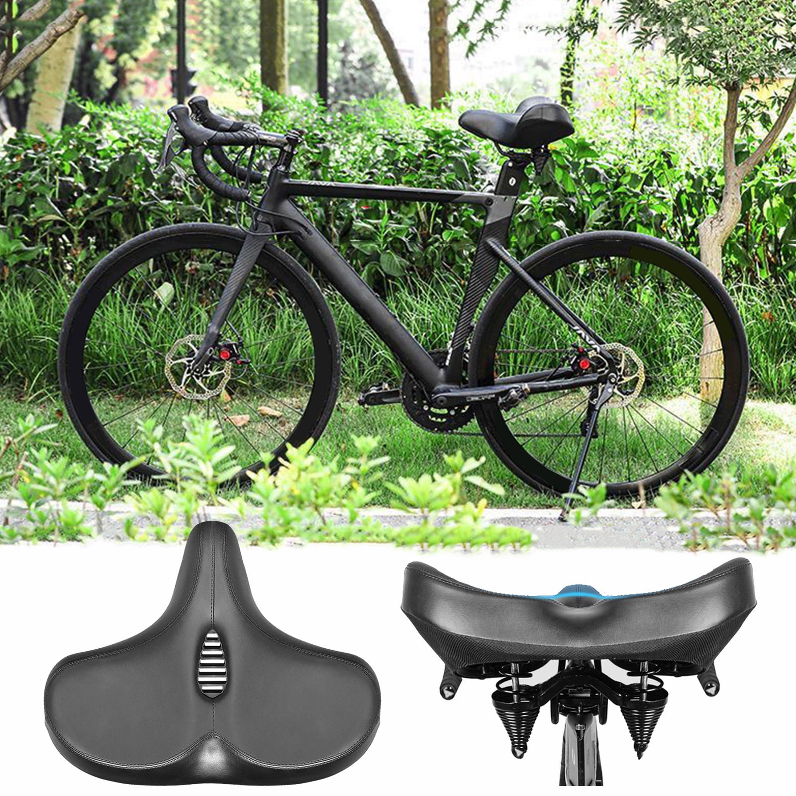Bike Seat Cushion, Extra Large Soft Saddle, Comfortable Gel Padding, Shock Absorption ...