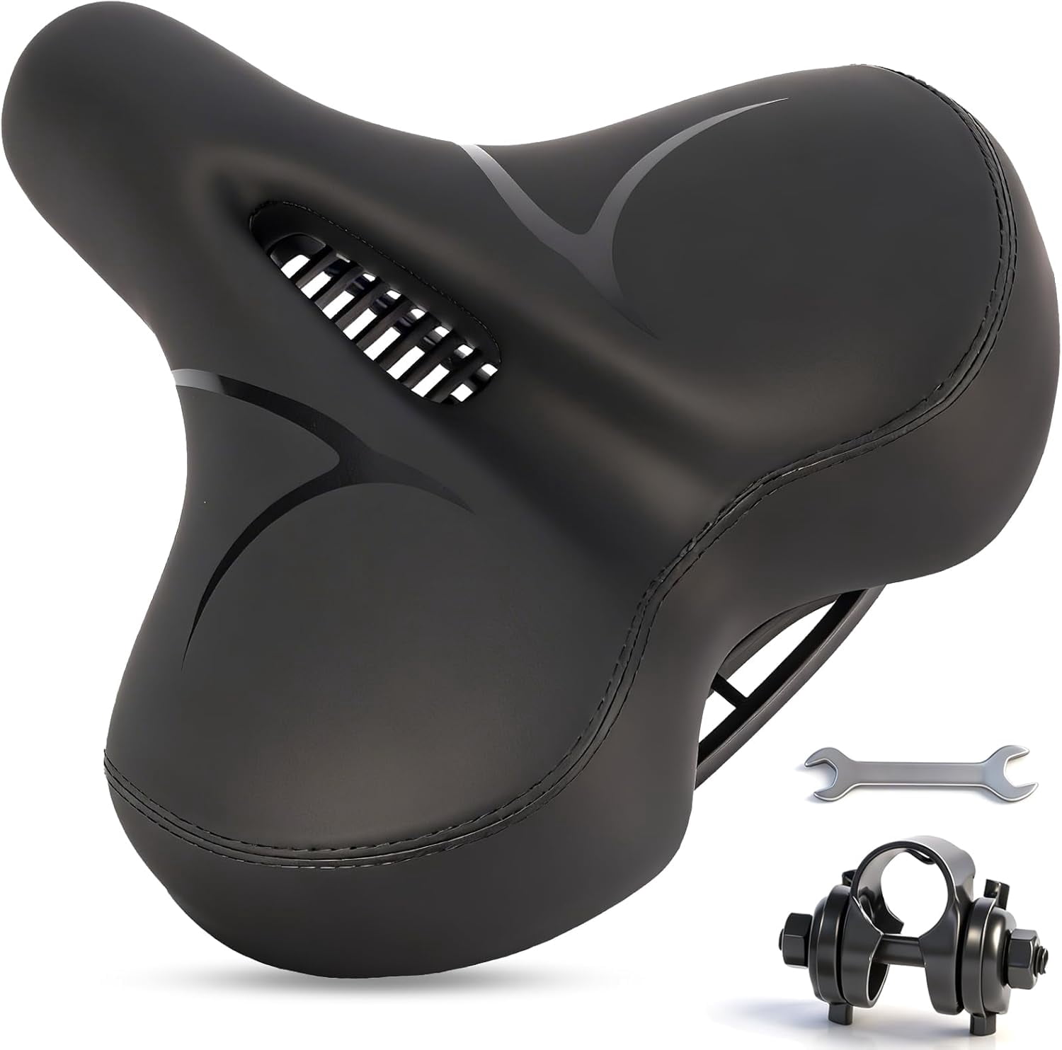 Bike Seat for Men & Women, Comfortable Bicycle Seat with Extra Wide ...