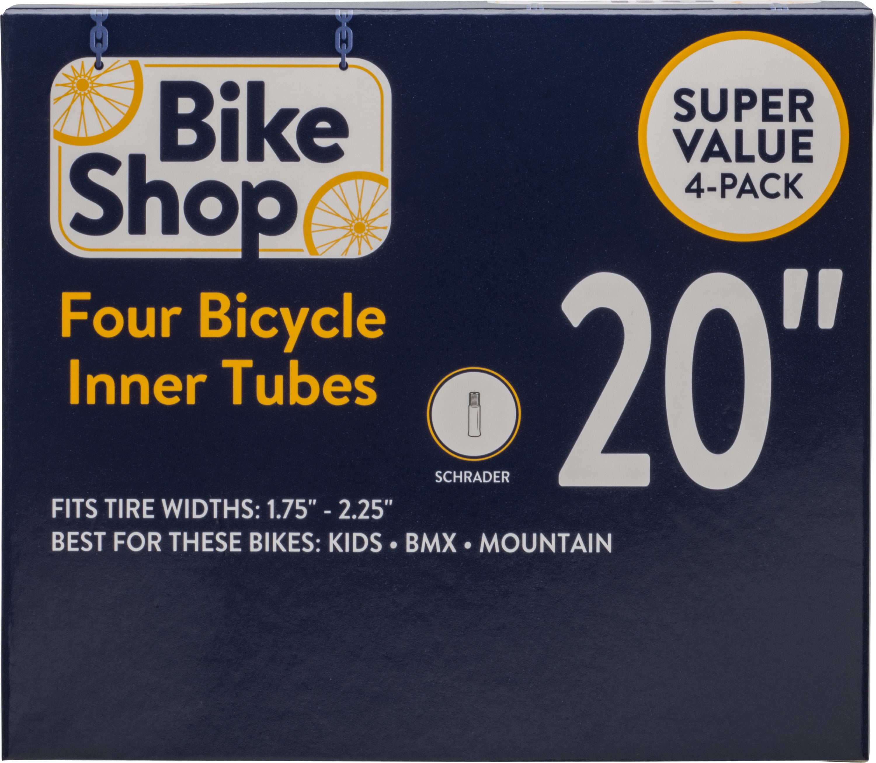 20 Bicycle Inner Tube, Schrader Valve, 20x1.75-2.25 - Walmart Business ...