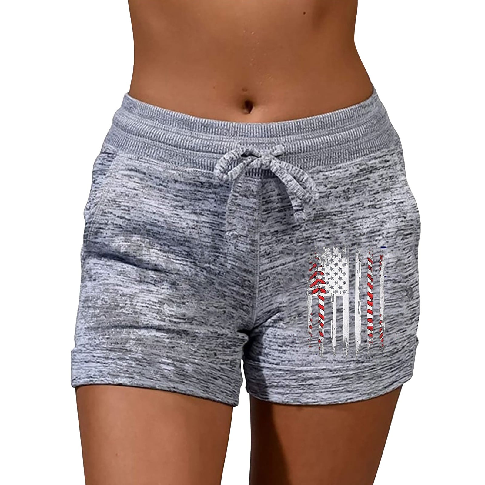 Bike Shorts Women Quick Drying Independence Day Print Elastic Beach ...